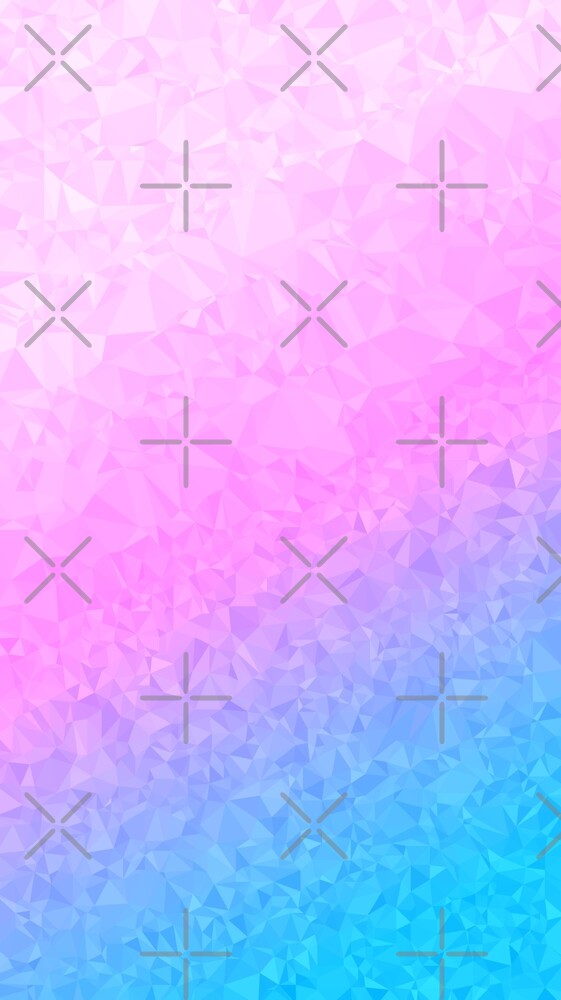 "Light Pink to Blue Shattered Geometric Triangle Design" by patternsoup ...