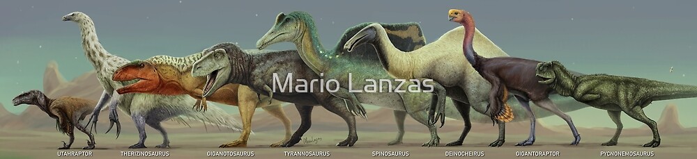 "LARGE THEROPOD DINOSAURS. 2021 poster edit" by Mario Lanzas | Redbubble