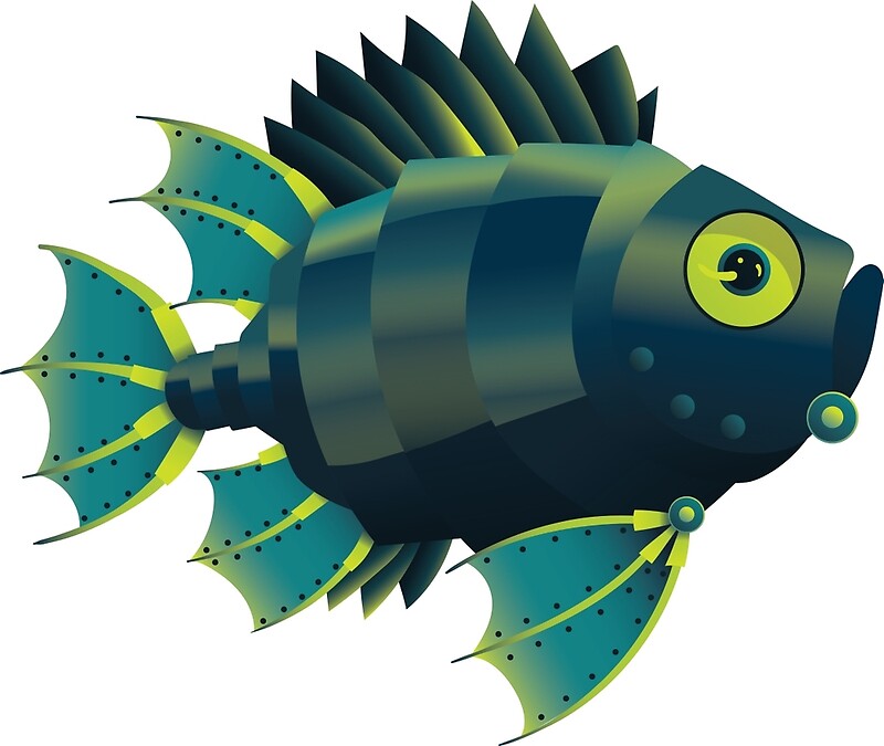 "Mechanical Fish Patttern" by FaustMidas | Redbubble