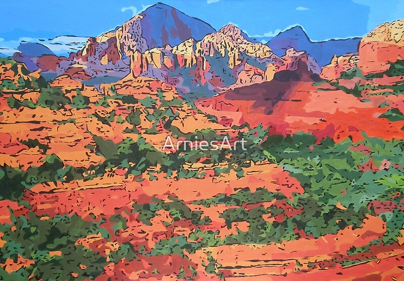 "Sedona Arizona Red Rock Painting" by ArniesArt | Redbubble