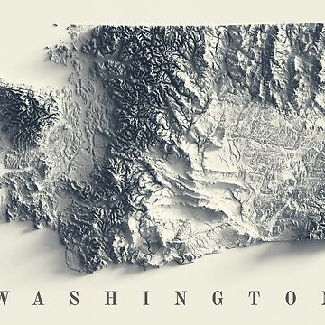 "Washington State Relief Map 3D digitally-rendered" Canvas Print for ...