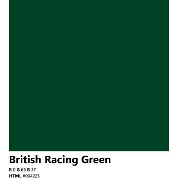 "Color Swatch/Card (British Racing Green)" Poster for Sale by Pestorian ...