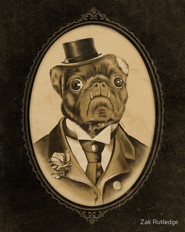 "Vintage Pug Monster " by Zak Rutledge | Redbubble