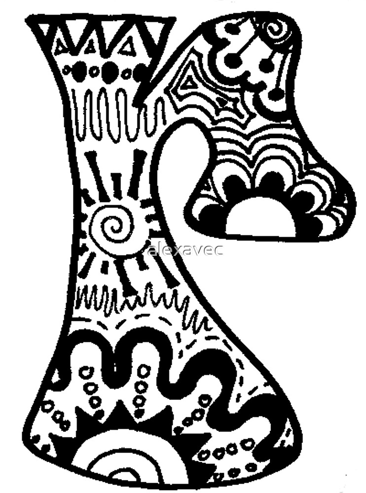 "Hipster Letter "R" Zentangle" by alexavec | Redbubble