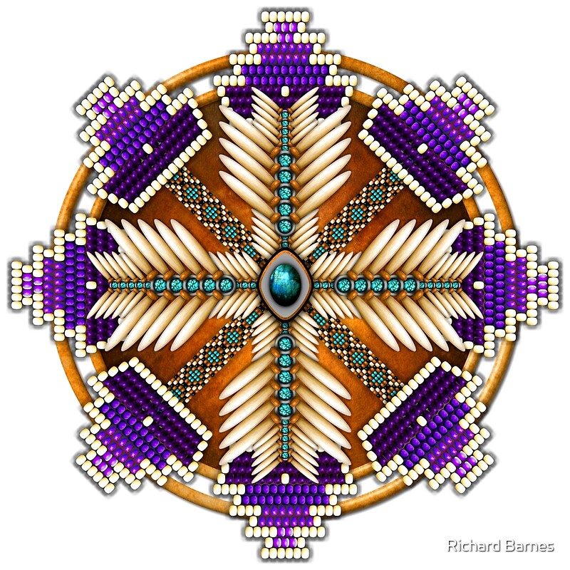 "Purple Native American Style Mandala" by Ricky Barnes | Redbubble