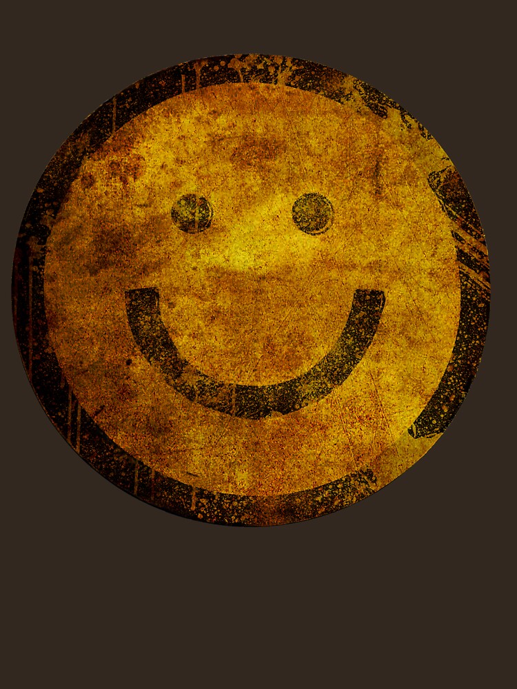 "Distressed Smiley Face" T-shirt by akrockefeller | Redbubble