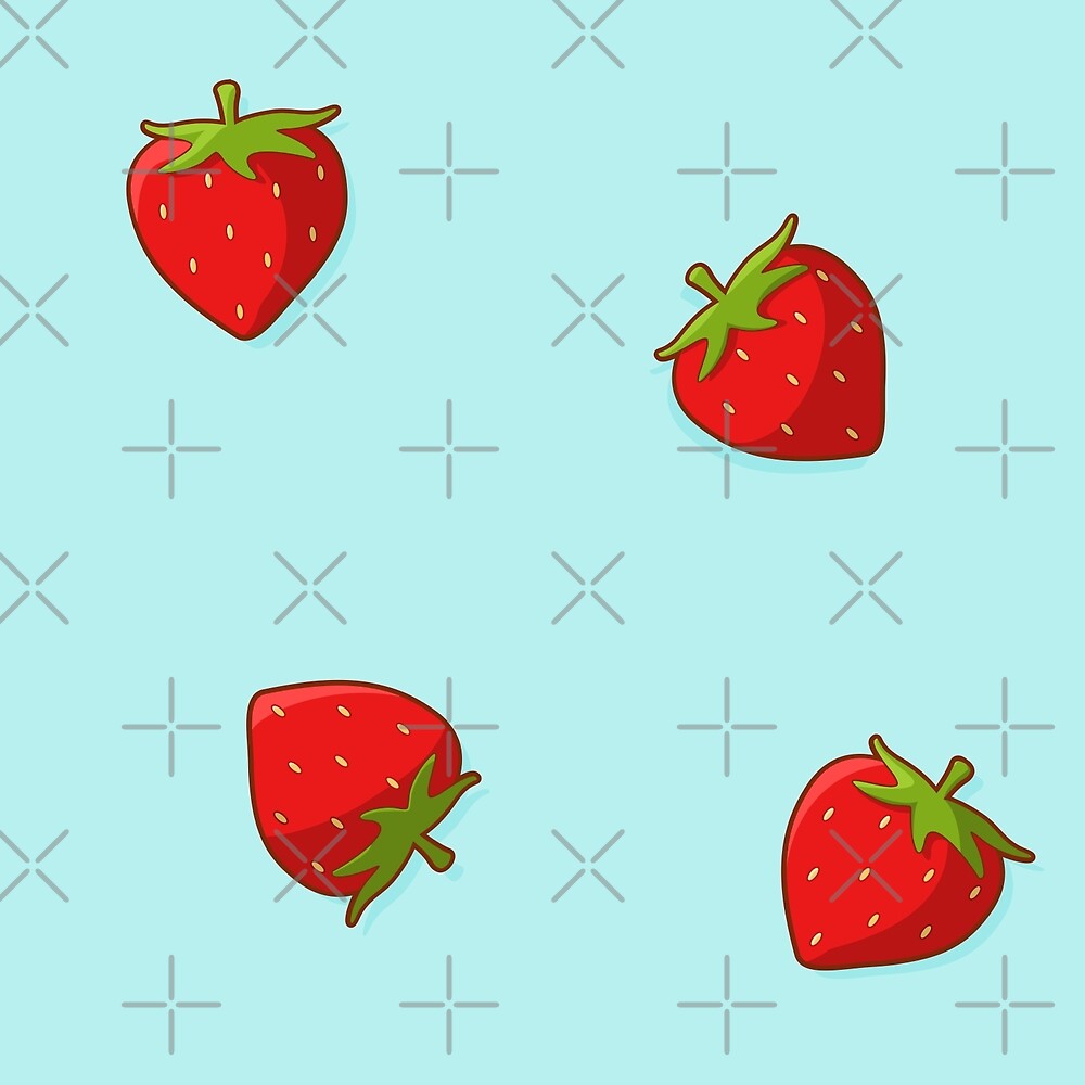 "Vector Cartoon Strawberry Pattern" by siminaiwen | Redbubble