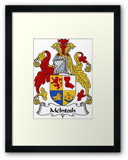 "McIntosh Coat of Arms / McIntosh Family Crest" Framed Art Print by ...