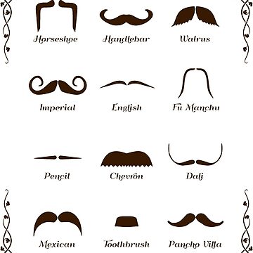 "Mustache Style Identification Chart" Greeting Card for Sale by ...