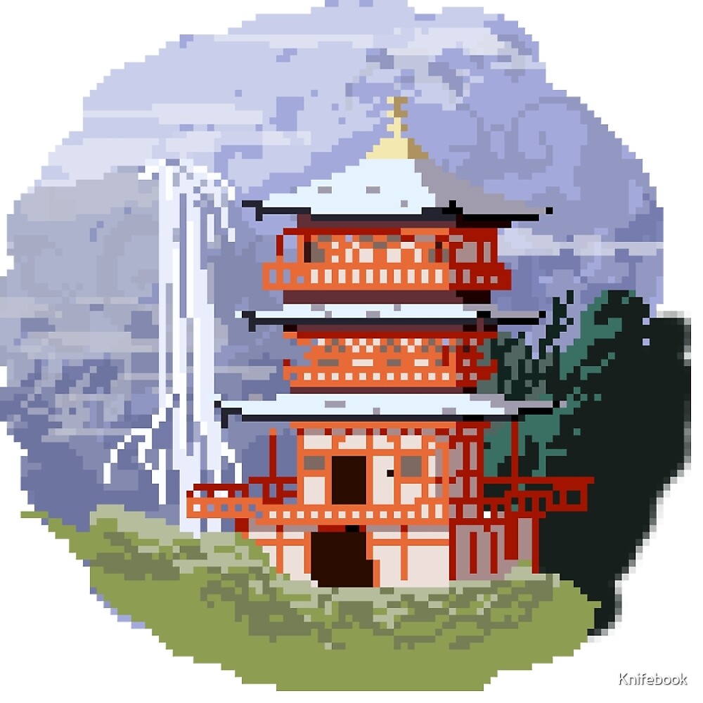 "Temple Pixel Art" by Knifebook | Redbubble