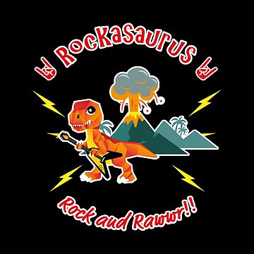 "Rockasaurus Rock and Rawwr!!" Essential T-Shirt for Sale by Melissa ...