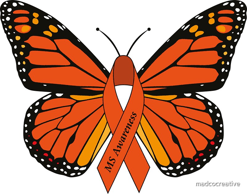 "MS Multiple Sclerosis Awareness Butterfly" Stickers by madcocreative ...
