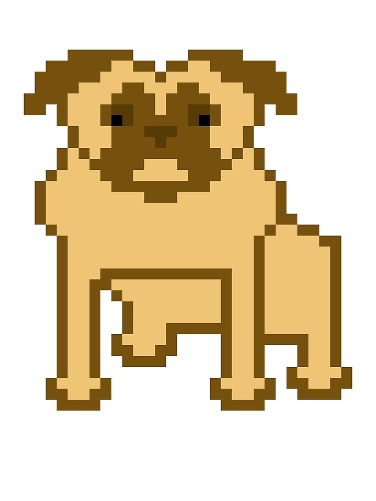 "Pixelated Pug" by evisionarts | Redbubble