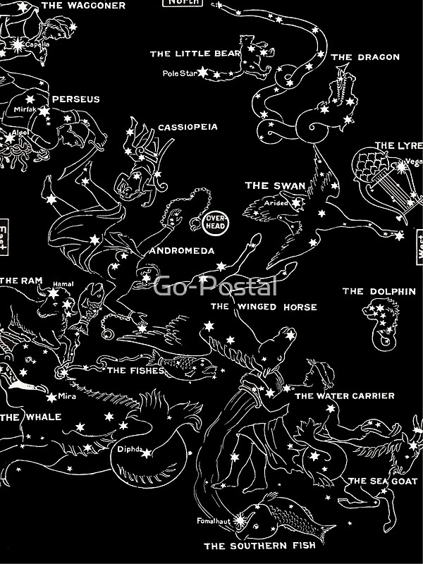 "1920's Autumn Constellation Map" by Go-Postal | Redbubble