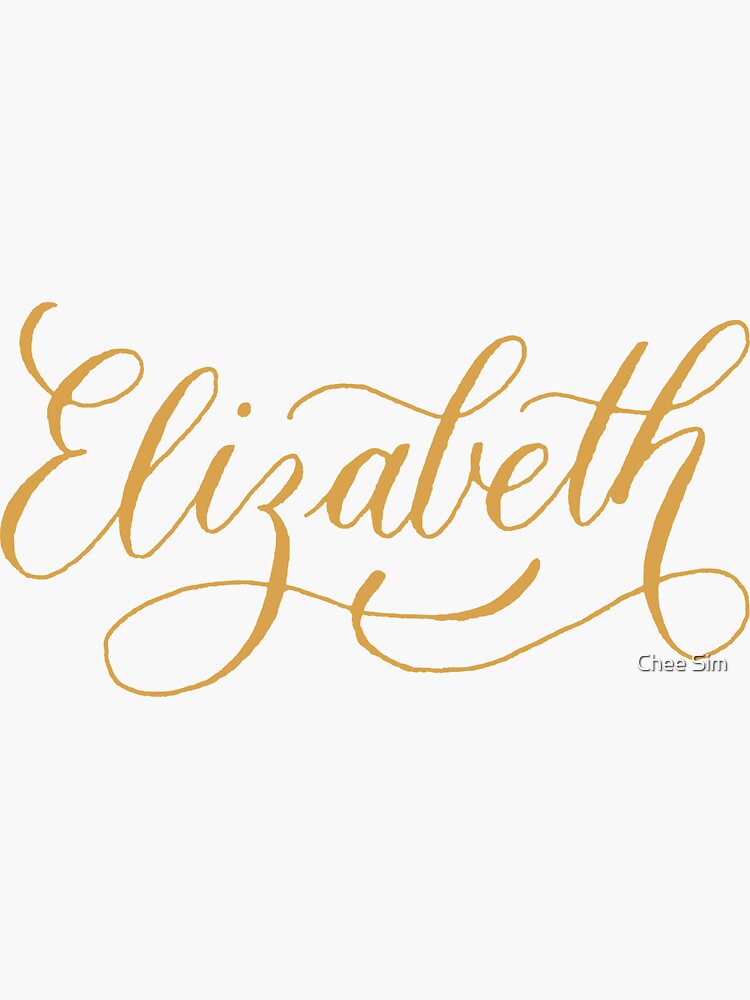 "Elizabeth - Modern Calligraphy Name Design" Sticker by cheesim | Redbubble