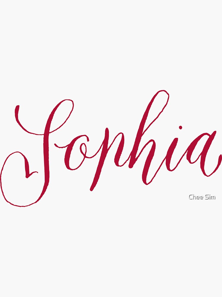 "Sophia - Modern Calligraphy Name Design" Sticker by cheesim | Redbubble
