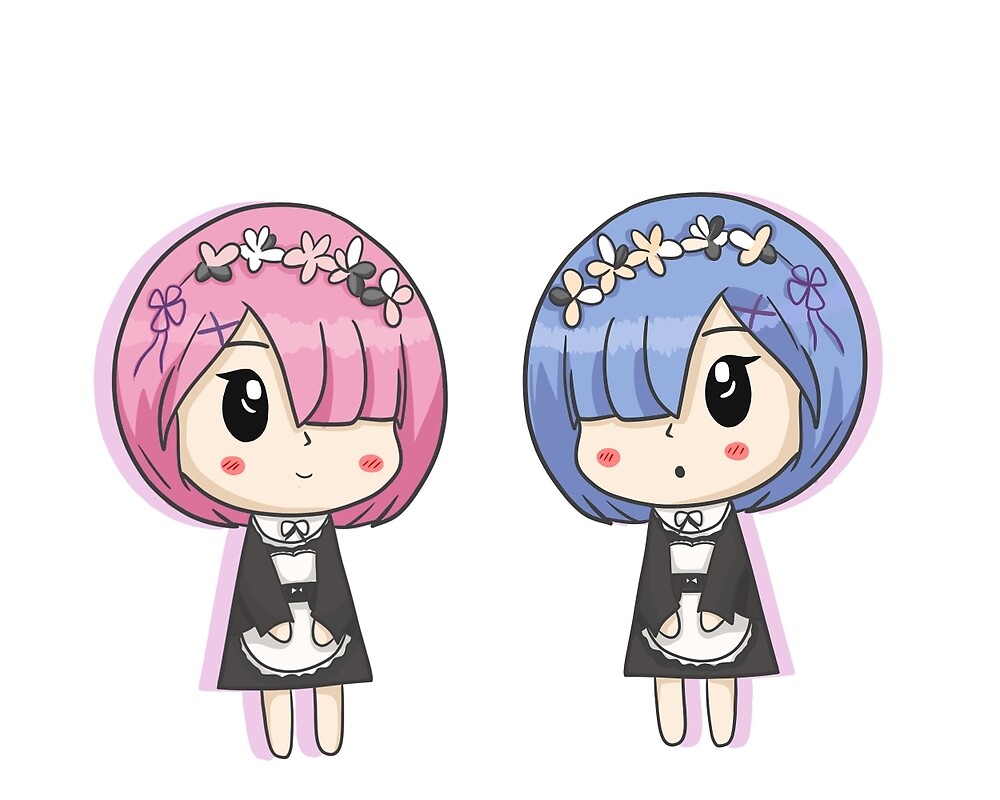 "chibi rem and ram" by vivienegg | Redbubble
