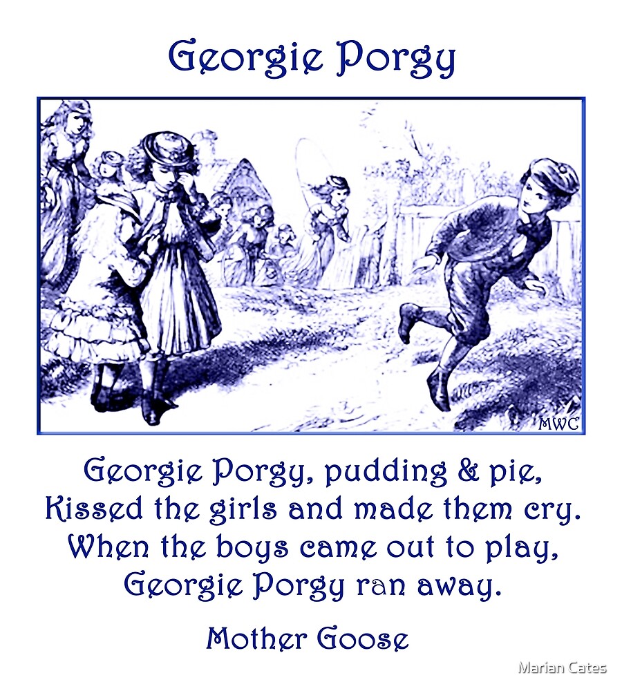 "Georgie Porgy Mother Goose Illustrated Nursery Rhyme" by Marian Cates ...