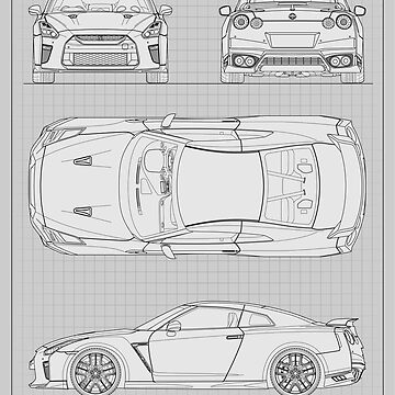 Póster for Sale con la obra «Plano Nissan GTR» de Daniel Kozakewycz ...