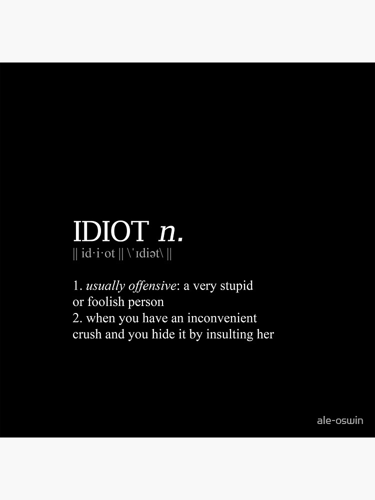 "Idiot – SwanQueen definition;" Sticker by ale-oswin | Redbubble