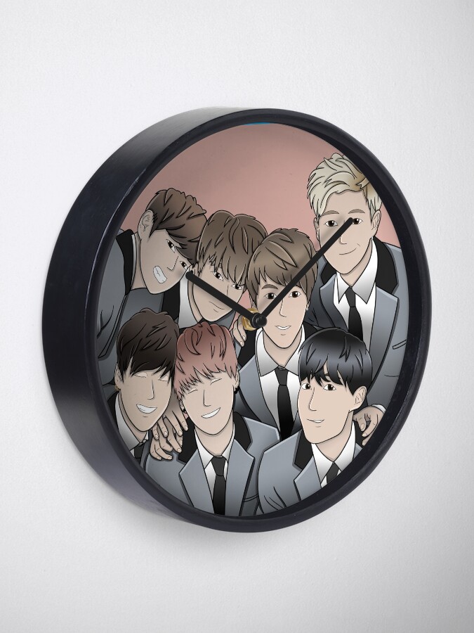 "BTS anime" Clock by Claralil | Redbubble