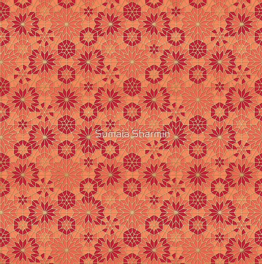 "Red and orange pattern" by Sumaia Sharmin | Redbubble