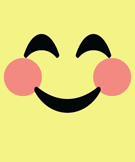 "Emoji Red Cheeks Happy Smile" Poster by teeandmee | Redbubble