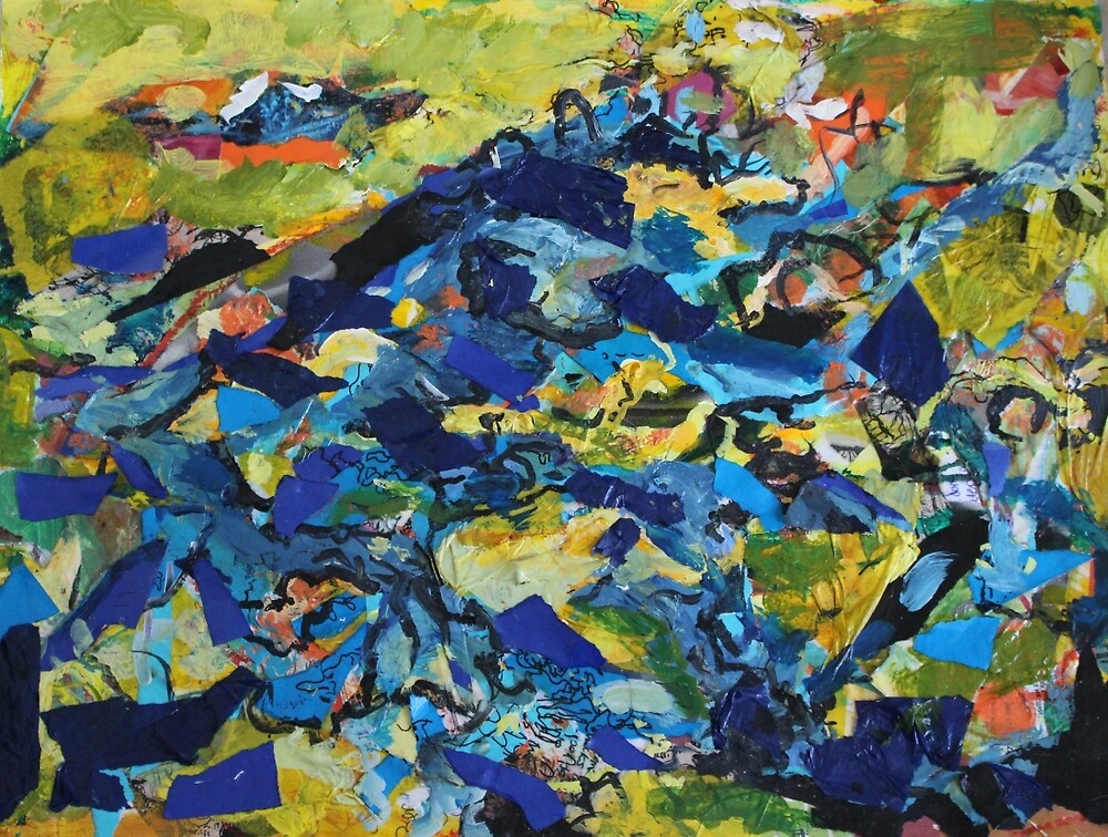 "Flood- Bold and Colorful Mixed Media Original Collage " by jaclynmeyer ...