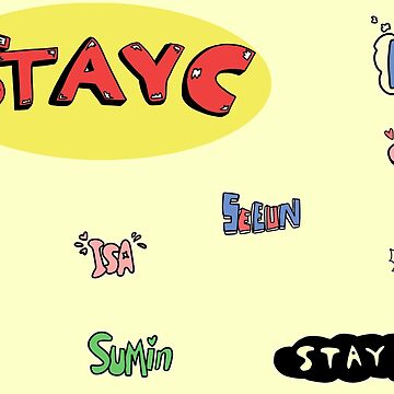 "*Order Medium/ Large* STAYC -ASAP All Members Names " Sticker for Sale ...