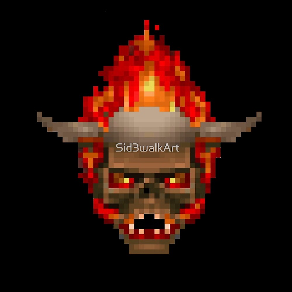 "Doom Skull Retro" by Sid3walkArt | Redbubble