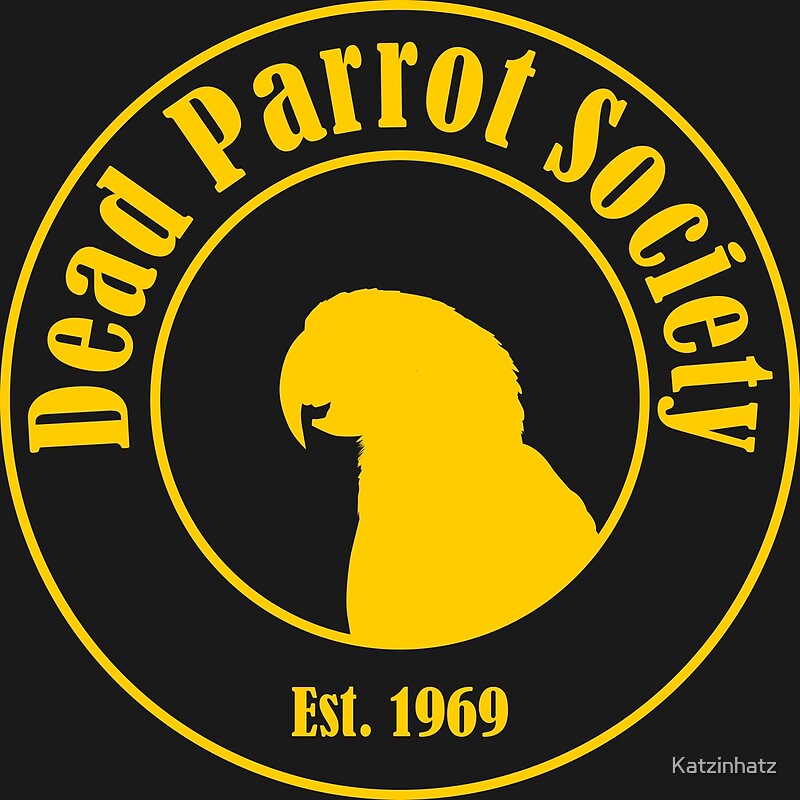 "Dead Parrot Society Yellow Logo - Monty Python" by Katzinhatz | Redbubble