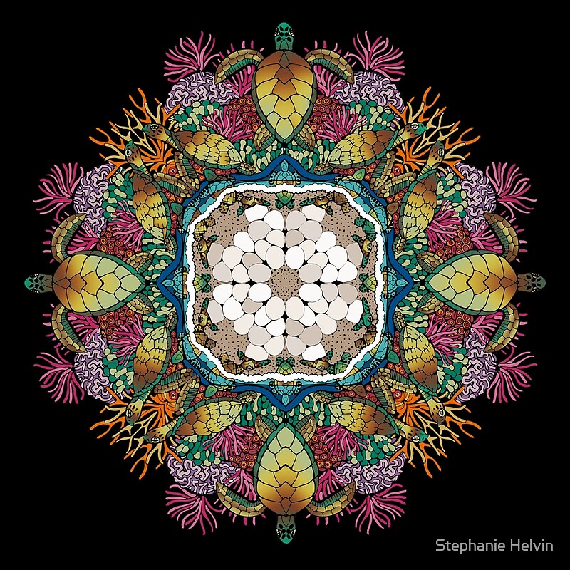 "Tortuga Mandala: Version B" by Stephanie Helvin | Redbubble