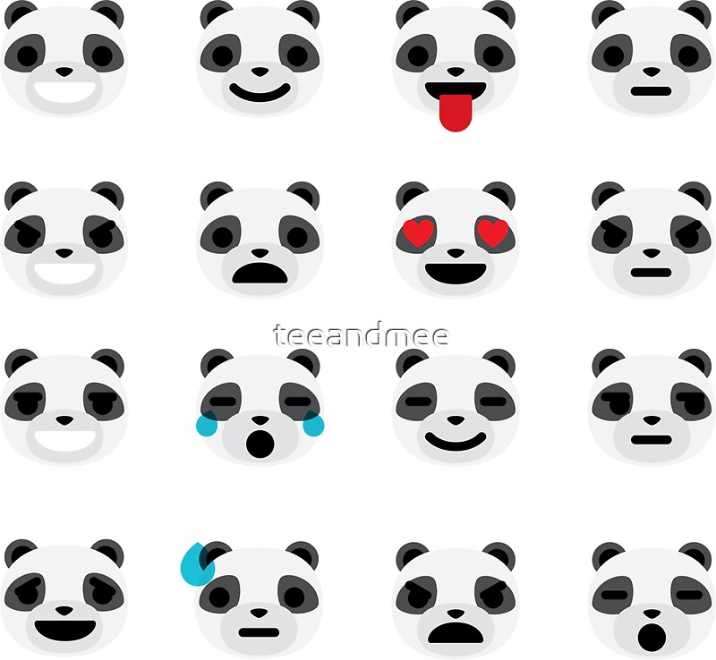 Panda Emoji: Stickers | Redbubble