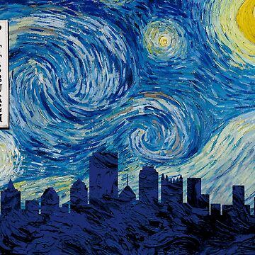 "Pittsburgh Van Gogh Starry Night" Poster for Sale by danielfgf | Redbubble
