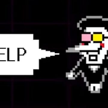 "Spamton - Help" Sticker for Sale by hannahbanan-ah | Redbubble