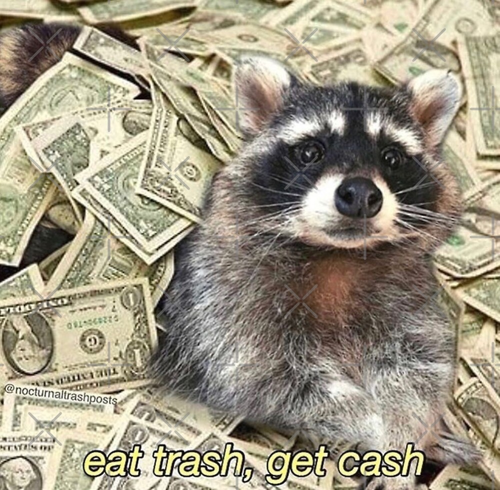"Filthy rich raccoon " by piss baby | Redbubble