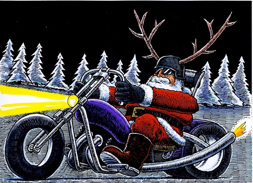 "Hells Angel Santa" by MarkHackett | Redbubble