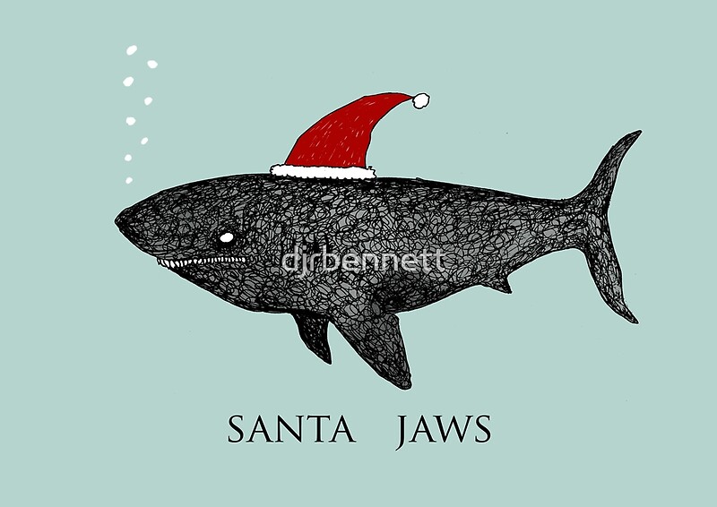 "Santa Jaws" by djrbennett | Redbubble