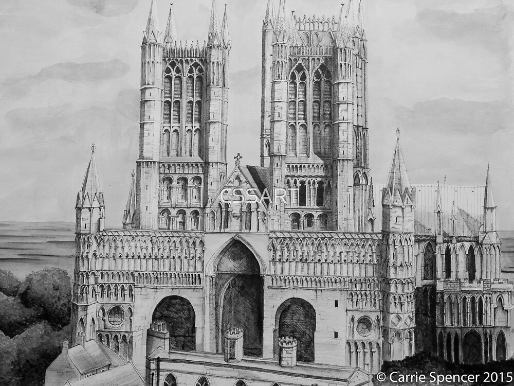 "Lincoln Cathedral Pen and Ink" by CSSART | Redbubble