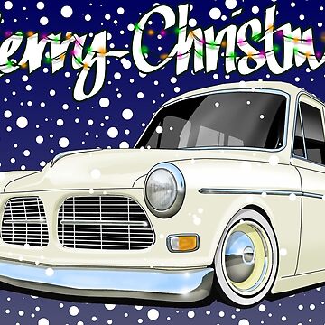 "Retro Christmas Card Series Volvo Amazon" Greeting Card for Sale by ...