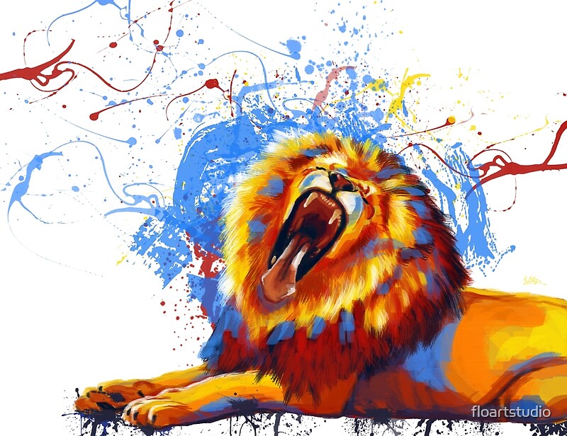 Colorful Lion: Canvas Prints | Redbubble