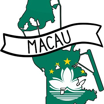 "Macau Flag Map Sticker" Sticker for Sale by Drawingvild | Redbubble
