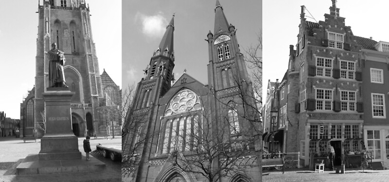 "Photo collage Delft 8 in black and white" by kultjers | Redbubble