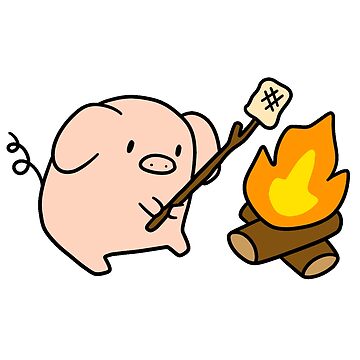 "Campfire Pig" Sticker for Sale by SaradaBoru | Redbubble