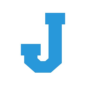 Pegatina for Sale con la obra «Alfabeto, azul J, letra deportiva J» de ...