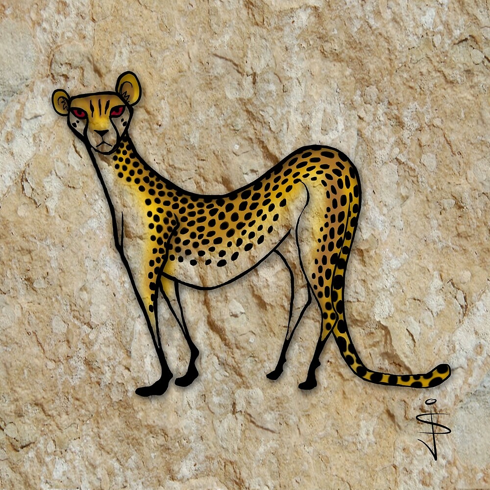 "Cave Art - Cheetah" by Jan Szymczuk | Redbubble