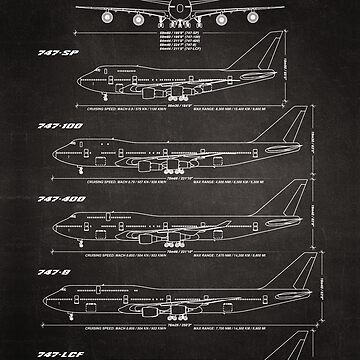 "Boeing 747 Family Blueprint (black)" Baby One-Piece by Ryan S ...
