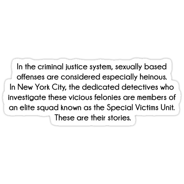  Law And Order SVU Stickers By Lkeyes817 Redbubble