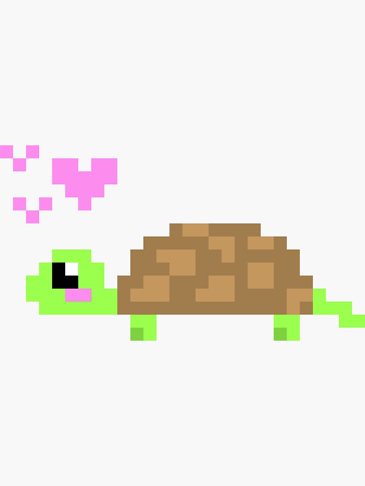 "Cute 8 Bit Turtle Love" Sticker by shnanogans | Redbubble