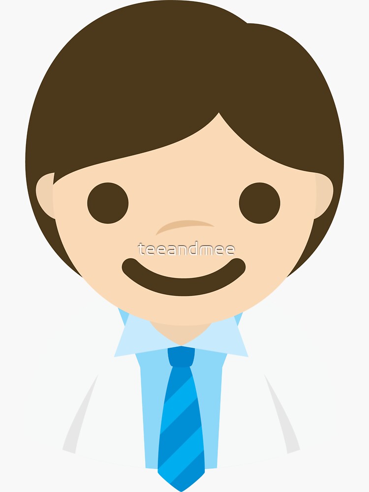 "Doctor Emoji Happy Smiling Face" Sticker by teeandmee | Redbubble